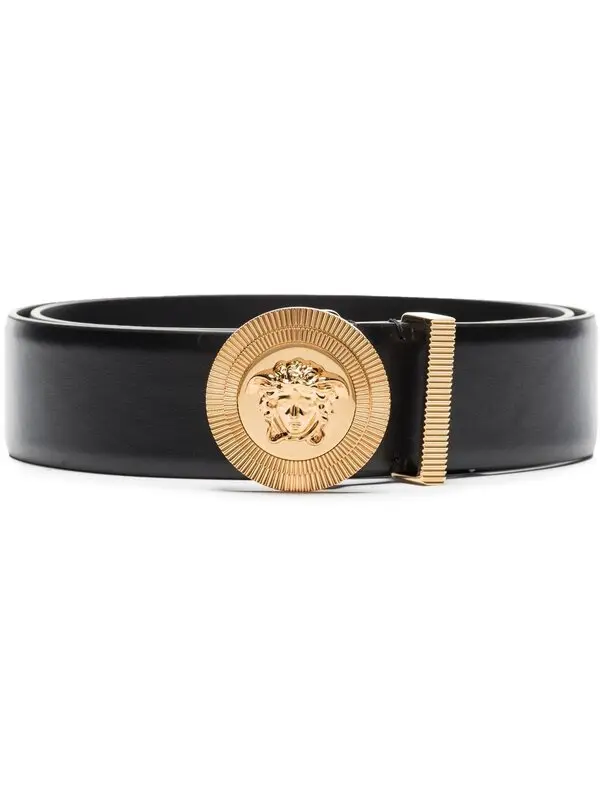 Versace Medusa Biggie Leather Belt - Black