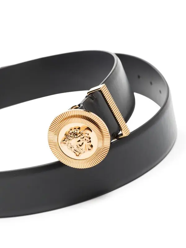 Versace Medusa Biggie Leather Belt - Black