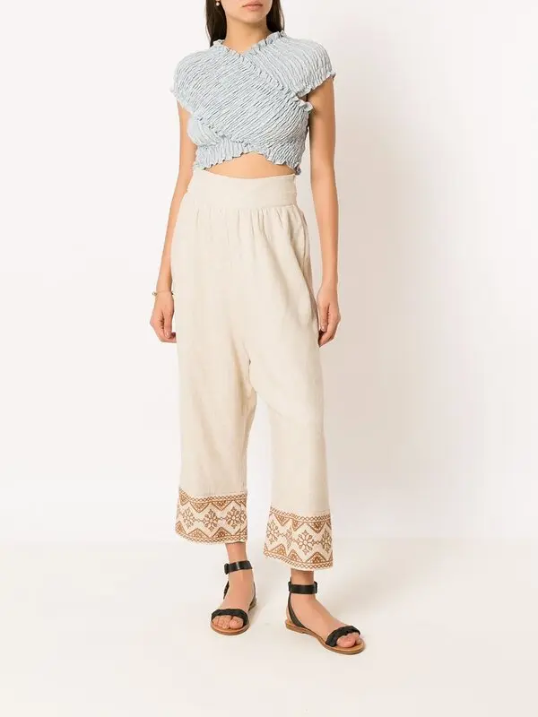 OLYMPIAH Ruched Cropped Top