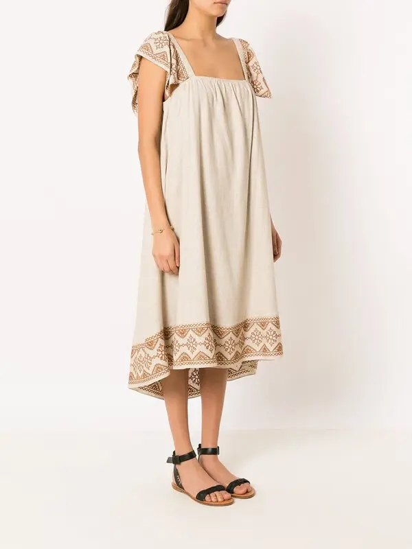 OLYMPIAH Intarsia-print Midi Dress - Neutrals