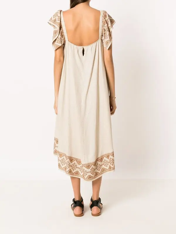 OLYMPIAH Intarsia-print Midi Dress - Neutrals