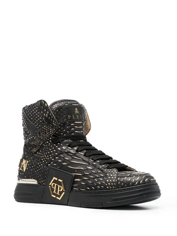 Philipp Plein Snakeskin-effect High-top Sneakers