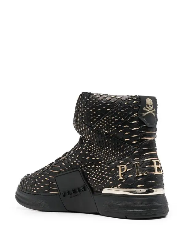 Philipp Plein Snakeskin-effect High-top Sneakers
