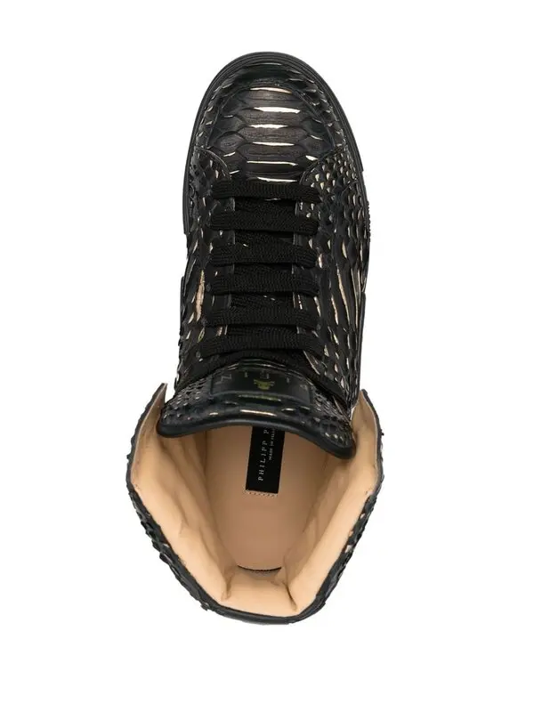 Philipp Plein Snakeskin-effect High-top Sneakers