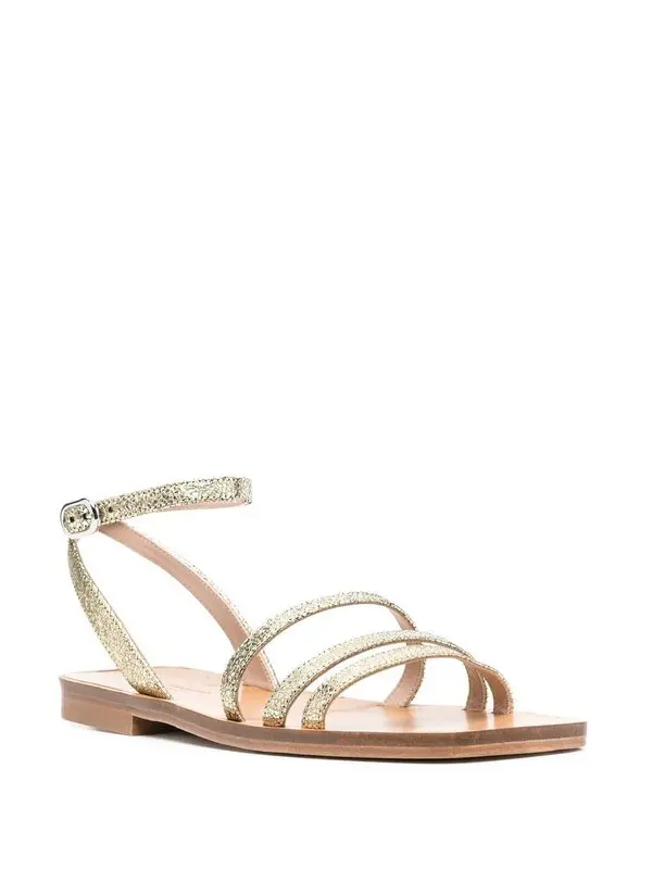 SCAROSSO Sarah Leather Sandals - Yellow