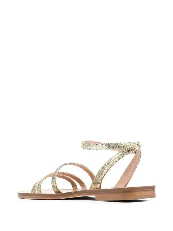 SCAROSSO Sarah Leather Sandals - Yellow