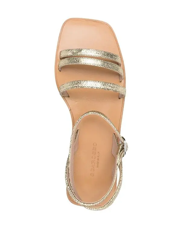 SCAROSSO Sarah Leather Sandals - Yellow