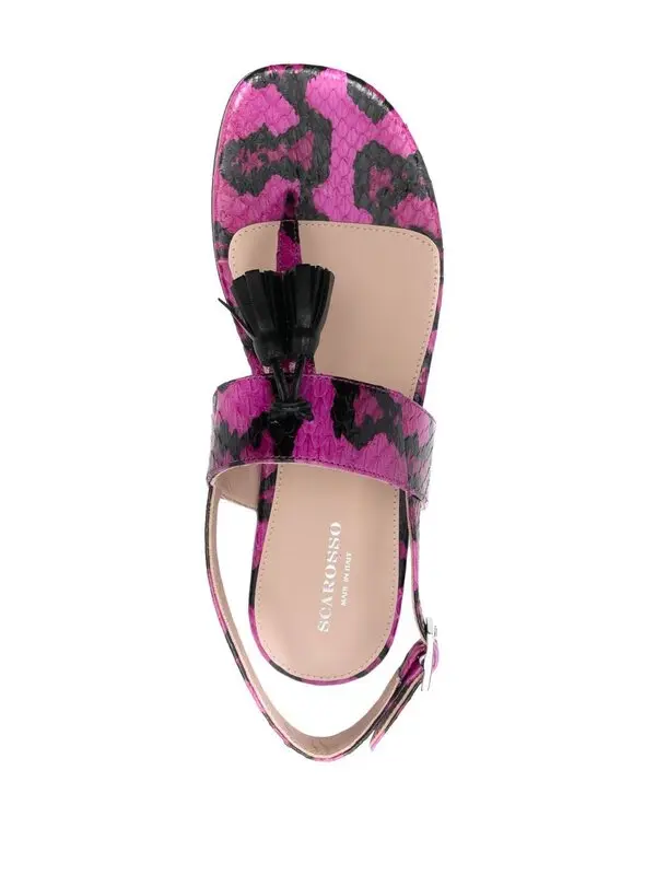 SCAROSSO Emma Snakeskin-effect Sandals
