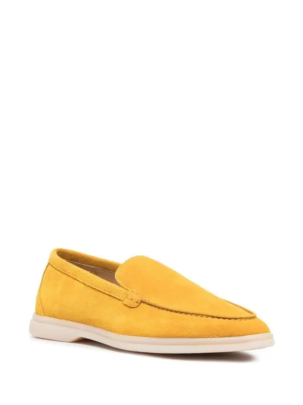 SCAROSSO Suede Slip-on Loafers - Yellow