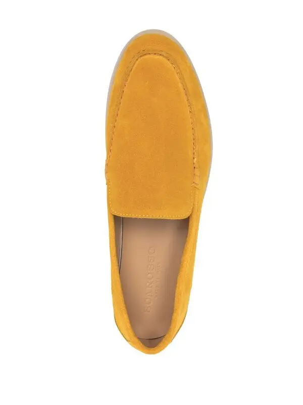 SCAROSSO Suede Slip-on Loafers - Yellow