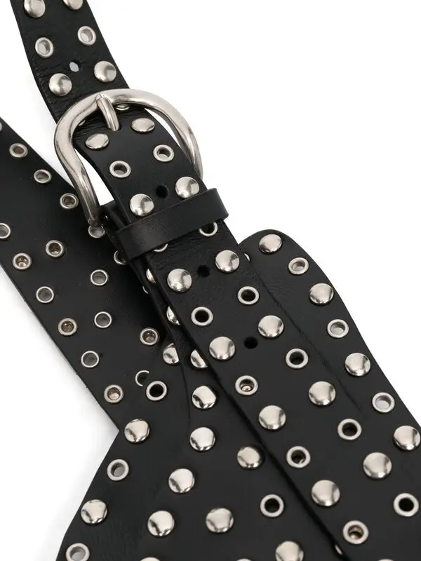 DONDUP Studded Leather Saddle Belt