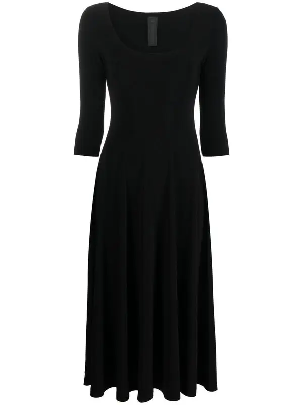Norma Kamali U-neck Skater Midi Dress