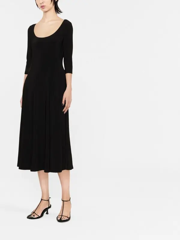 Norma Kamali U-neck Skater Midi Dress