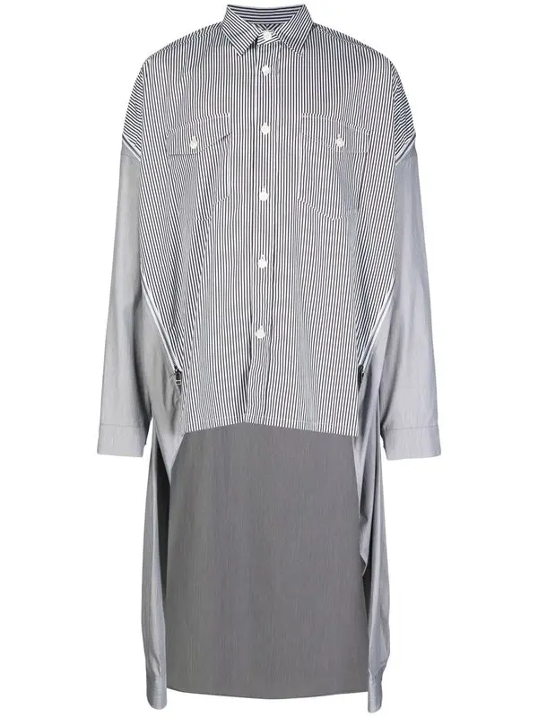 Facetasm Striped Oversized Shirt - Grey