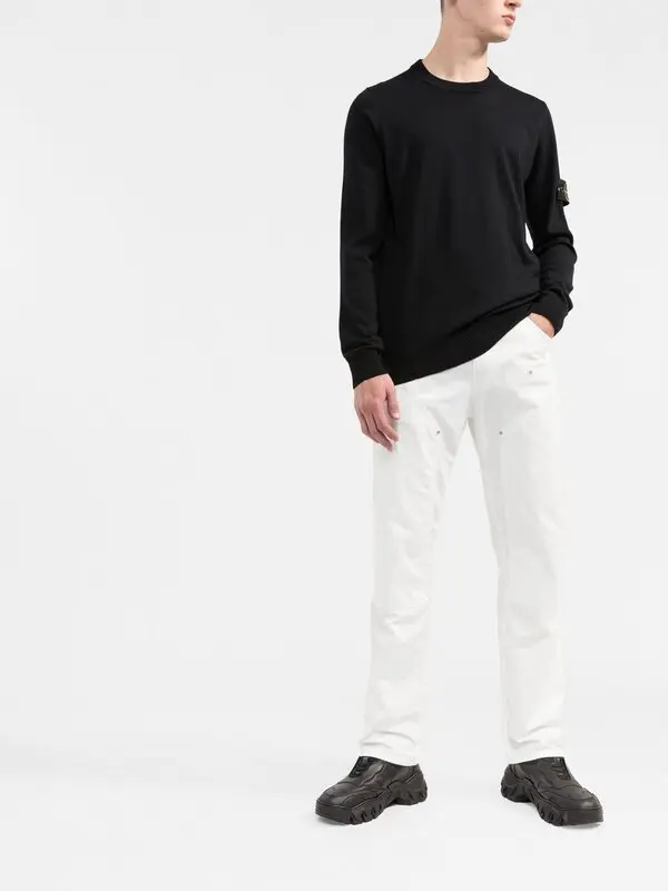 Stone Island Logo-patch Crew Neck Jumper