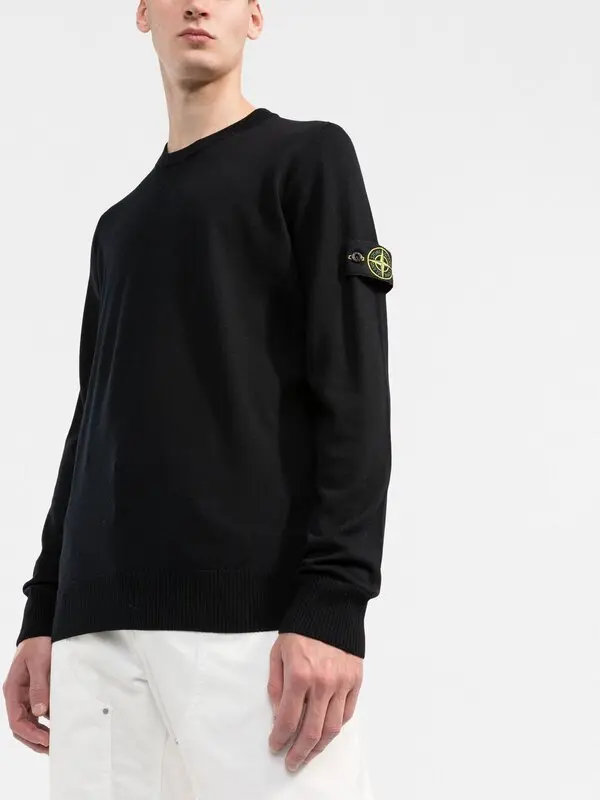 Stone Island Logo-patch Crew Neck Jumper