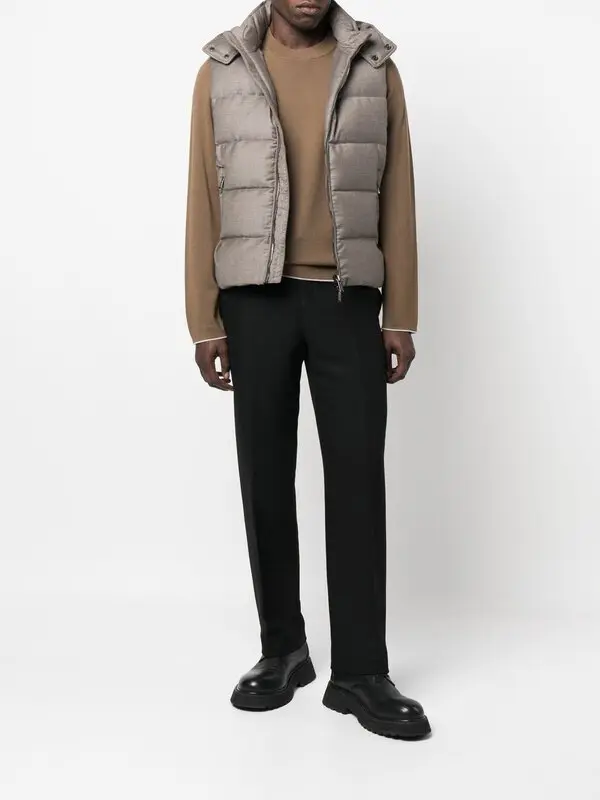 MOORER Hooded Padded Gilet - Neutrals