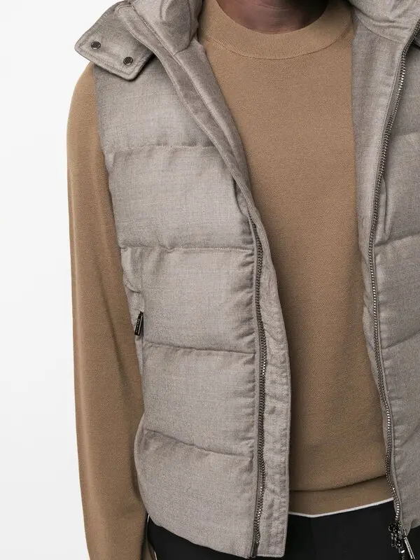 MOORER Hooded Padded Gilet - Neutrals