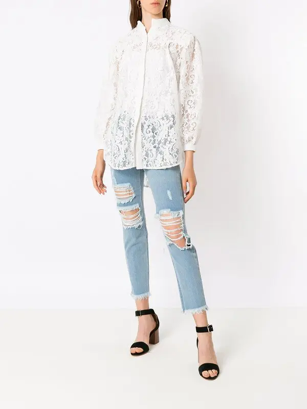 OLYMPIAH Branch Lace-print Shirt