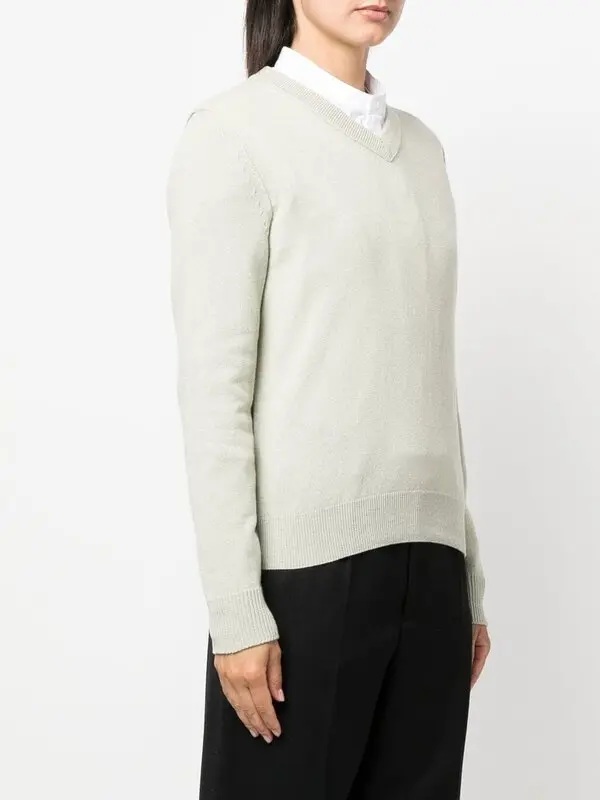 MAISON MARGIELA V-neck Cashmere Jumper - Green