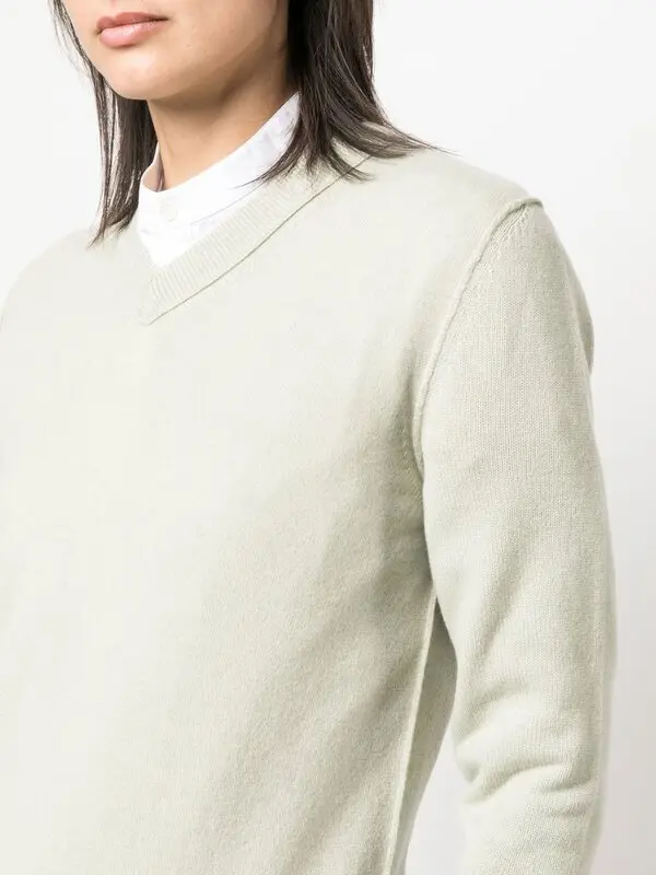 MAISON MARGIELA V-neck Cashmere Jumper - Green