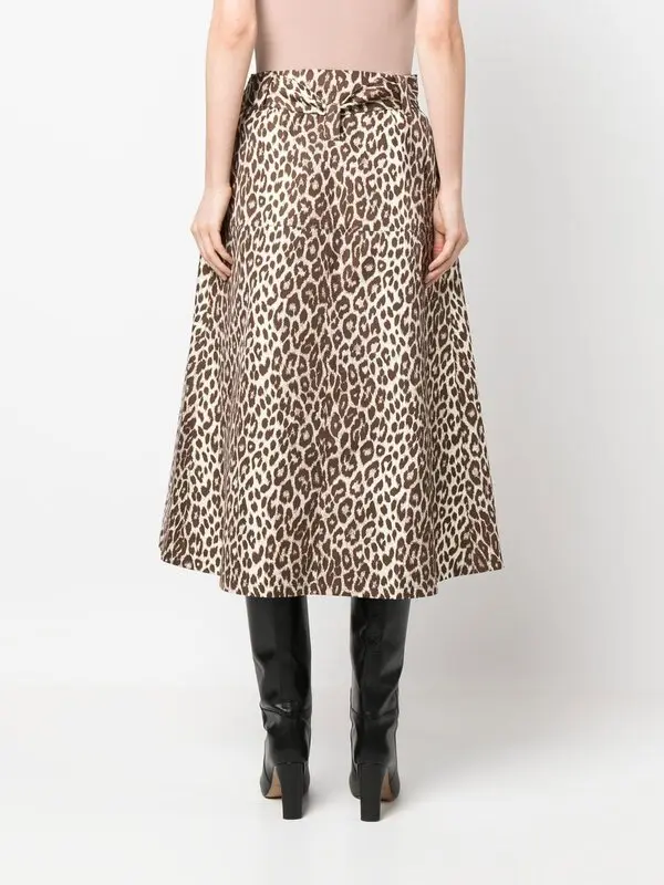 JIL SANDER Leopard-print Midi Skirt - Neutrals