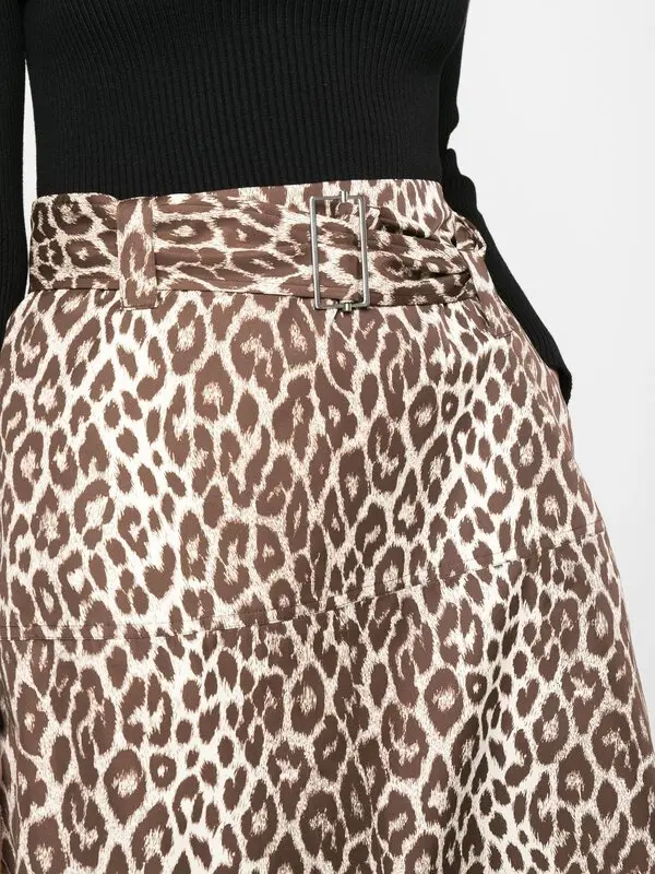 JIL SANDER Leopard-print Midi Skirt - Neutrals