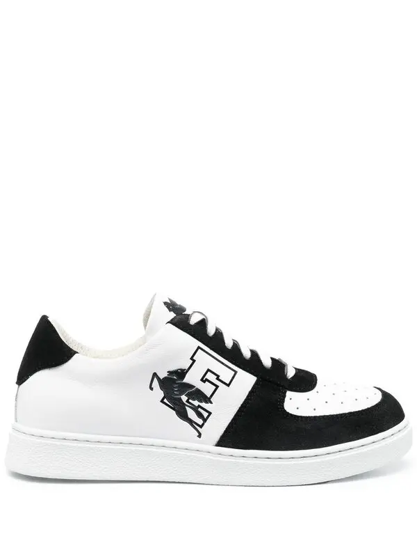 Etro Logo-print Leather Sneakers - Black