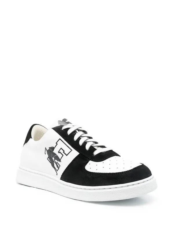 Etro Logo-print Leather Sneakers - Black