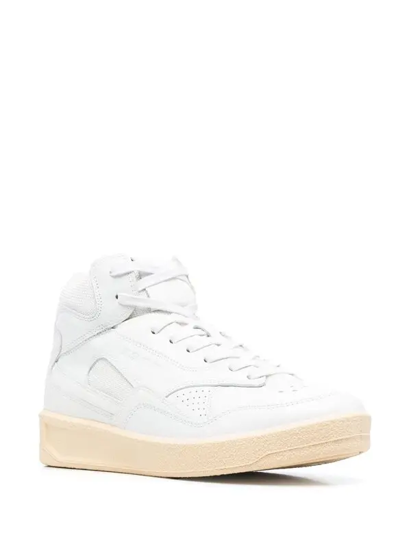 JIL SANDER Basket Mid Leather Sneakers - White