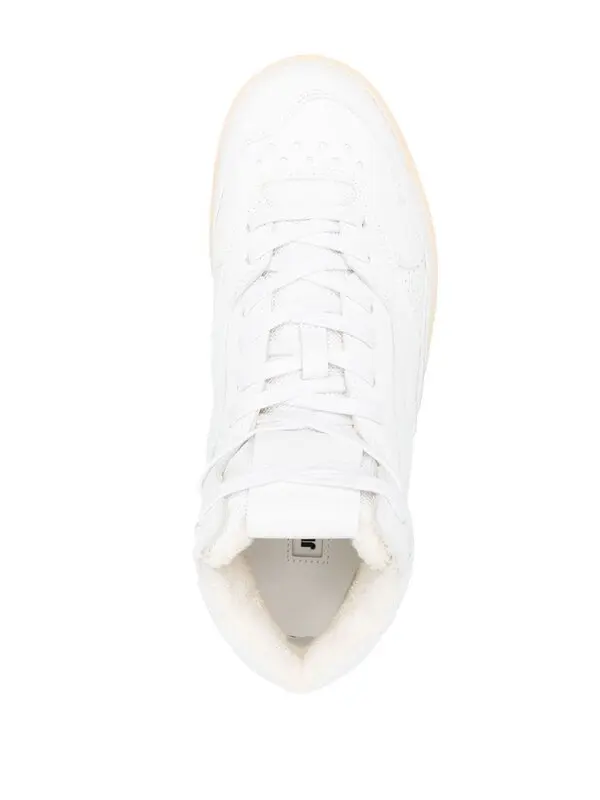 JIL SANDER Basket Mid Leather Sneakers - White