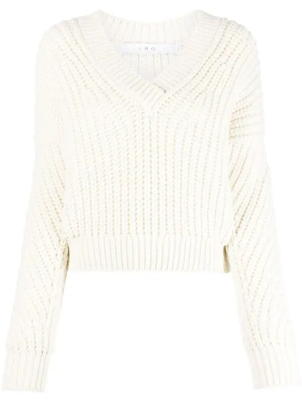 IRO PARIS Chunky-knit V-neck Jumper - White