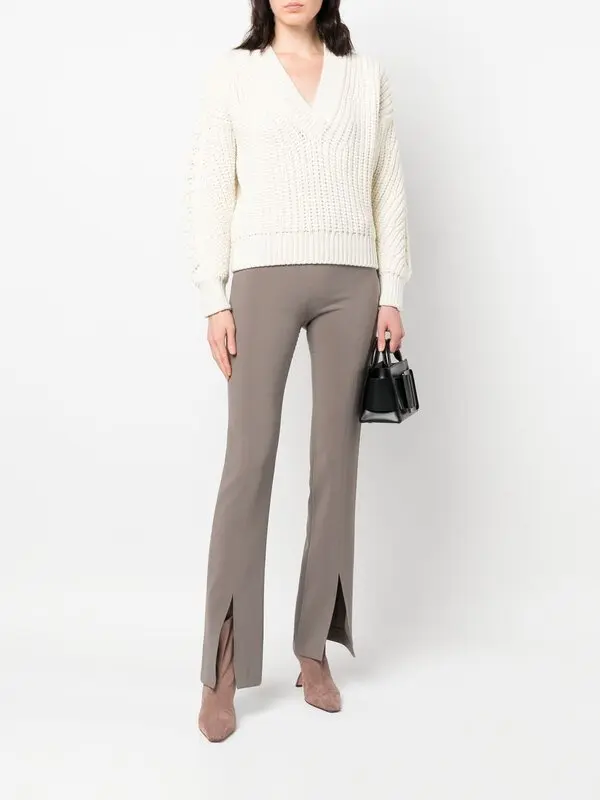 IRO PARIS Chunky-knit V-neck Jumper - White
