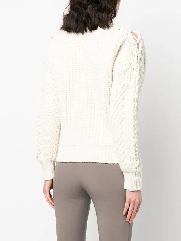 IRO PARIS Chunky-knit V-neck Jumper - White