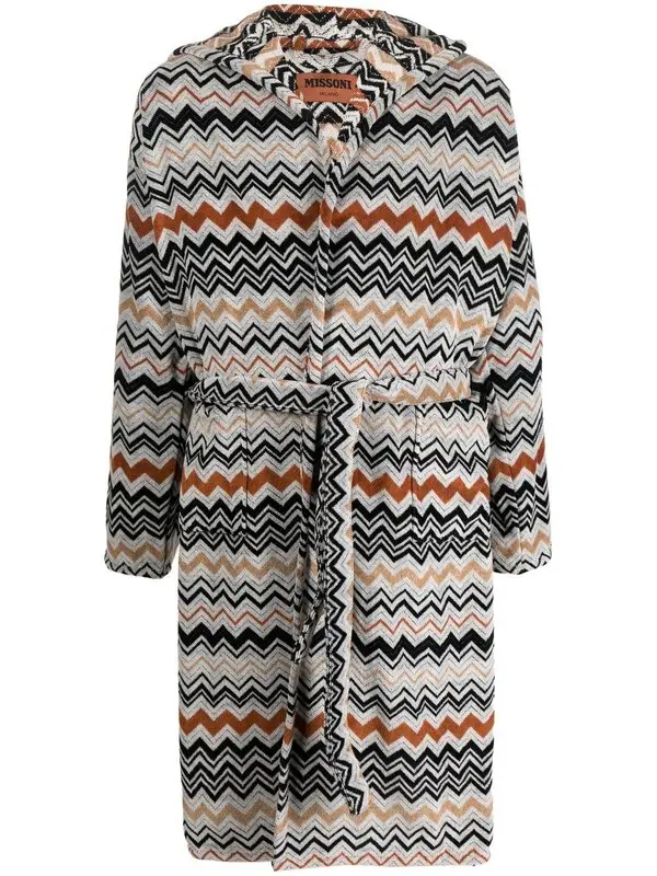 Missoni Zigzag-pattern Bathrobe - White