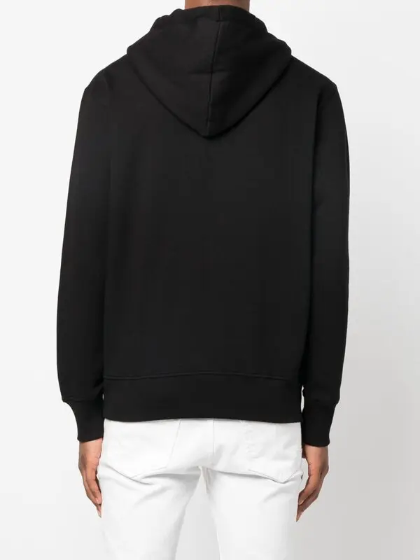 Versace Logo Embroidered Cotton Hoodie