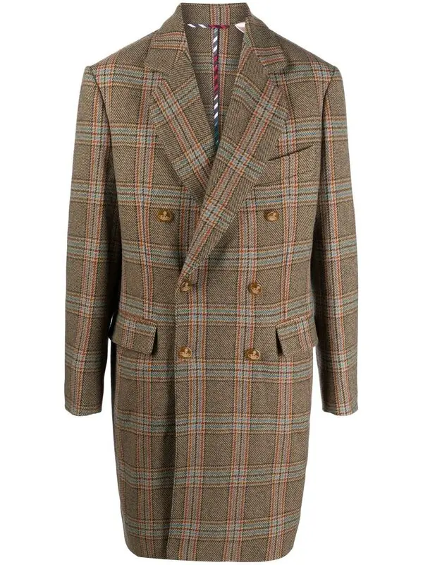 VIVIENNE WESTWOOD Check Double-breasted Coat - Neutrals