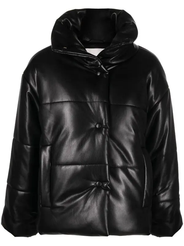 Nanushka Hide Padded Faux-leather Jacket - Black