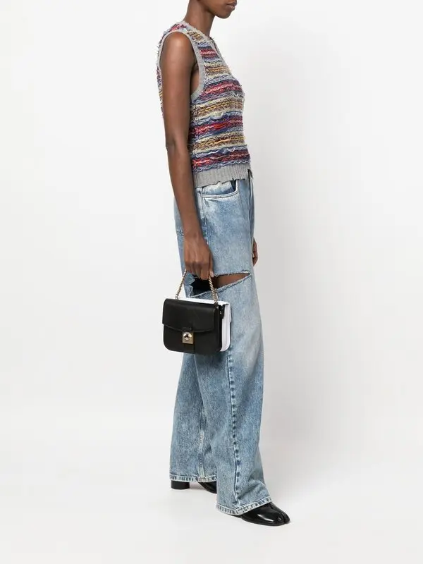 MAISON MARGIELA Lock Leather Shoulder Bag - Black