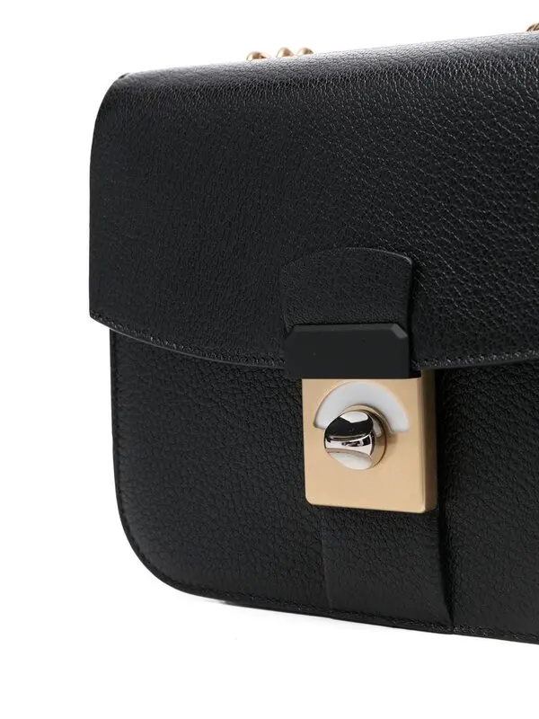 MAISON MARGIELA Lock Leather Shoulder Bag - Black