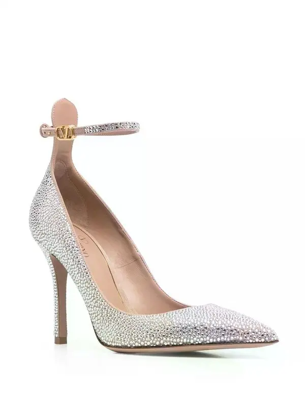 Valentino Garavani 100mm Tan-go Embellished Pumps