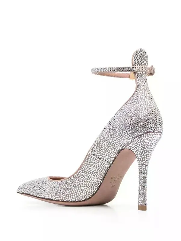 Valentino Garavani 100mm Tan-go Embellished Pumps
