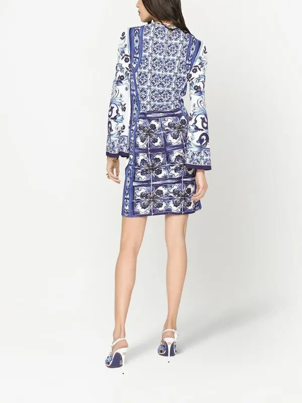 Dolce & Gabbana Majolica-print Organza Dress