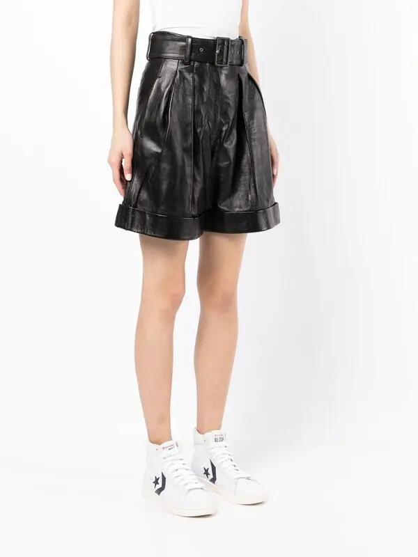 GOLDEN GOOSE Belted Wide-leg Shorts