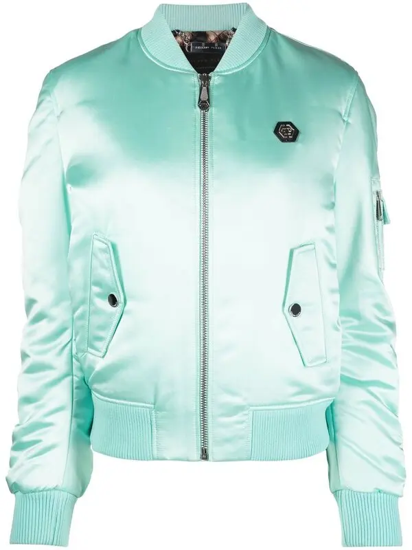 Philipp Plein Oversized Bomber Jacket - Blue