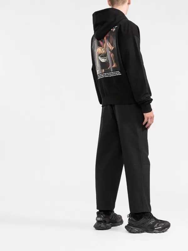 Off-White Caravaggio Print Hooded Sweatshirt - Black