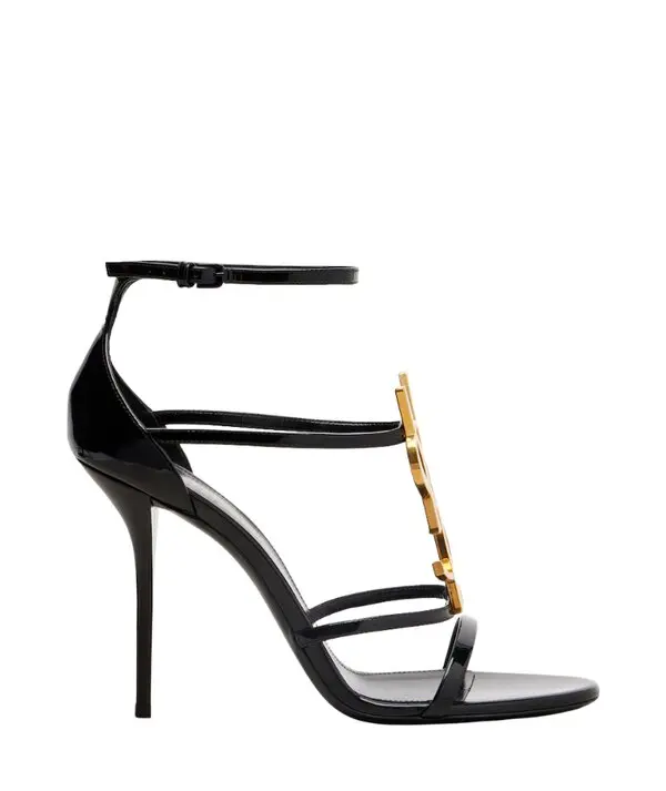 Saint Laurent Cassandra 100 Leather Sandals - Black