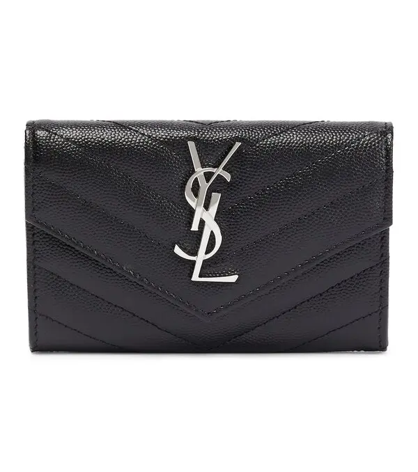 Saint Laurent Monogram Small Leather Wallet - Black