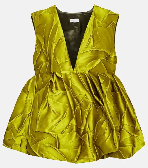 Dries Van Noten Peplum Cloqué Top