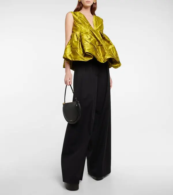 Dries Van Noten Peplum Cloqué Top